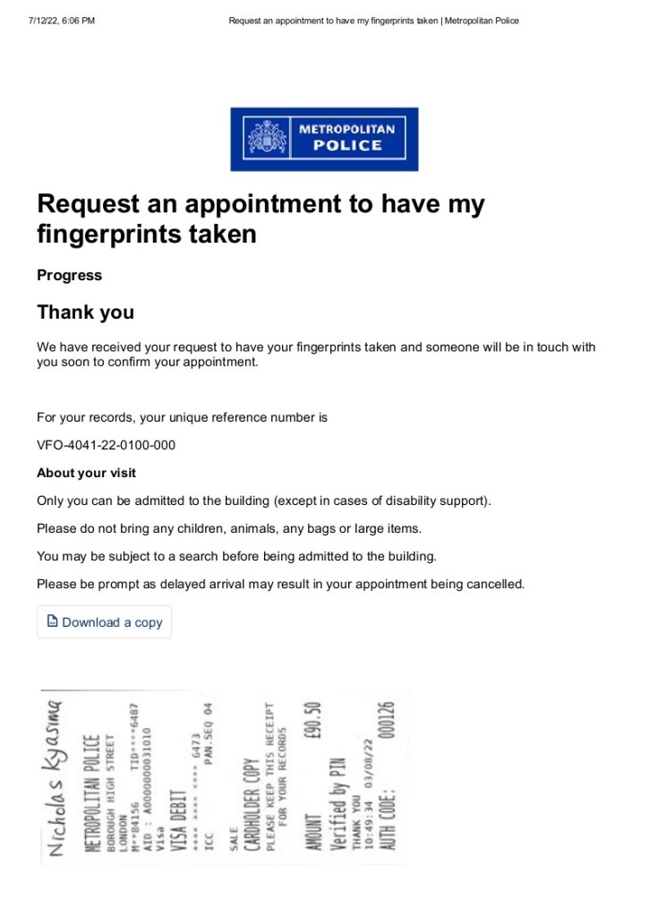 Police Experience – Nicholas Kyasima